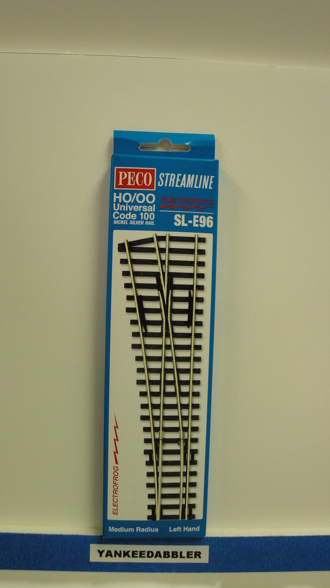 SL-E96 Peco / SL-E96 Code 100 Left-Hand Medium Radius Electrofrog Turn – YankeeDabbler