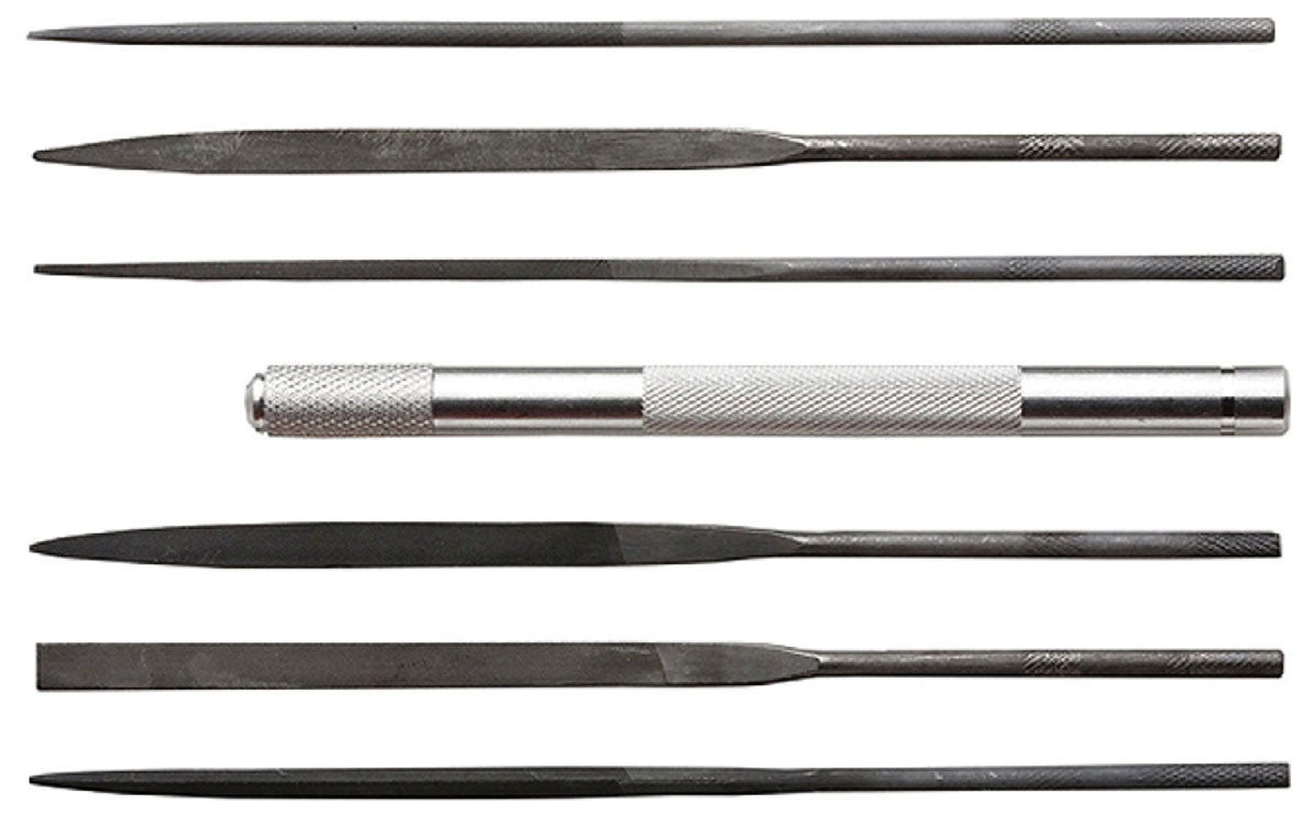 Excel 55668 5 1/2" Long, Cut #2 Needle Files -- 6-Piece Assorted Set w ...