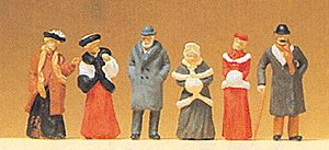 Preiser 197 1900s Figures -- Passers-By Wearing Winter Clothes pkg(6 ...