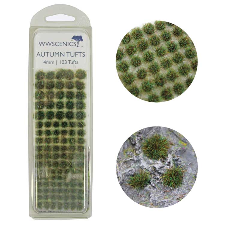 Peco W3T-AU4 Grass Tufts 5/32" 4mm -- Autumn/Fall pkg(103) ALL Scale ...