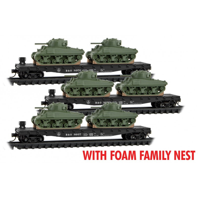 Micro Trains 993 02 218 B&O Flat w/tanks 3 pack N Scale – YankeeDabbler