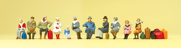 Preiser 10317 Seated Passengers in Winter Clothes -- pkg(11) HO Scale ...
