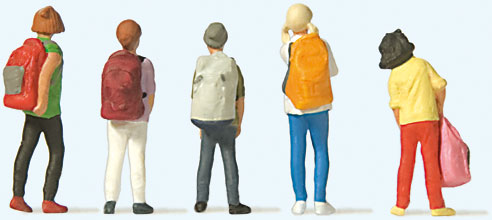 Preiser 10728 School Children -- pkg(6) HO Scale – YankeeDabbler