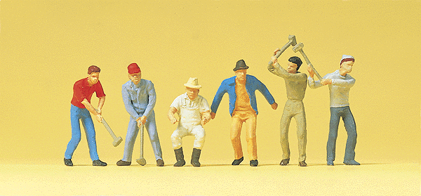 Preiser 14075 Working People -- Workers pkg(6) HO Scale – YankeeDabbler
