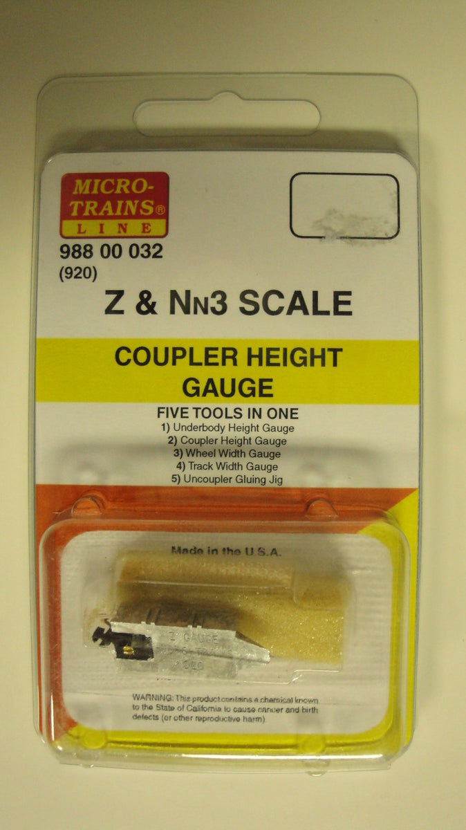 98800032 MICRO TRAINS / 988 00 032 Z & Nn3 SCALE COUPLER HEIGHT GAUGE ...