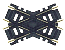 174 ATLAS Crossing 45-Degree, 3" 7.6cm, Black Ties Code 100 HO Scale ...