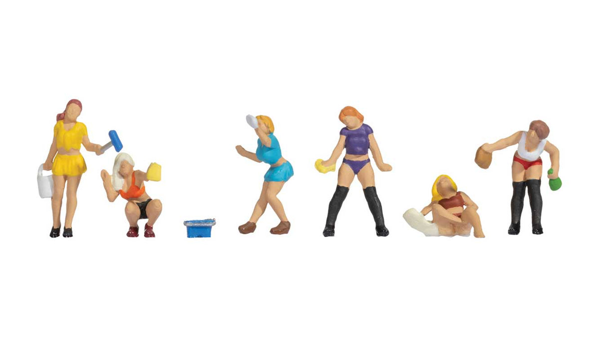 Noch 15947 Car Wash Women -- pkg(6) HO Scale – YankeeDabbler