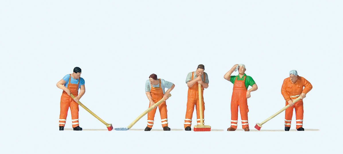 Preiser 10713 Working People -- Street Cleaning Workers pkg(5) HO Scal ...
