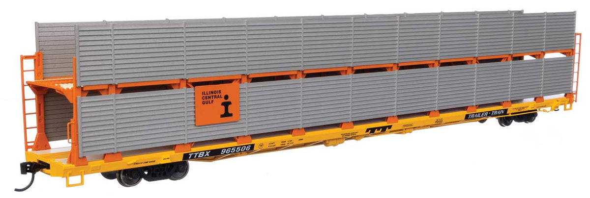 Walthers 8113 89' Flatcar w/Bi-Level Shielded Auto Rack - Ready to Run ...