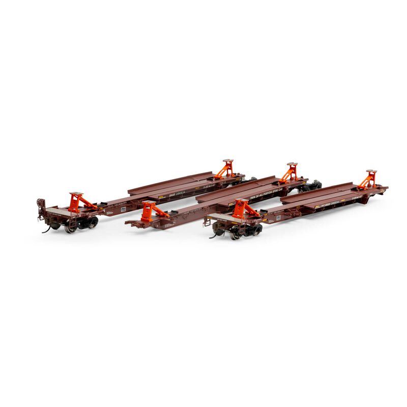 Athearn ATH41099 57' Trinity Spine Car 3 car set BNSF #300534 HO Scale ...