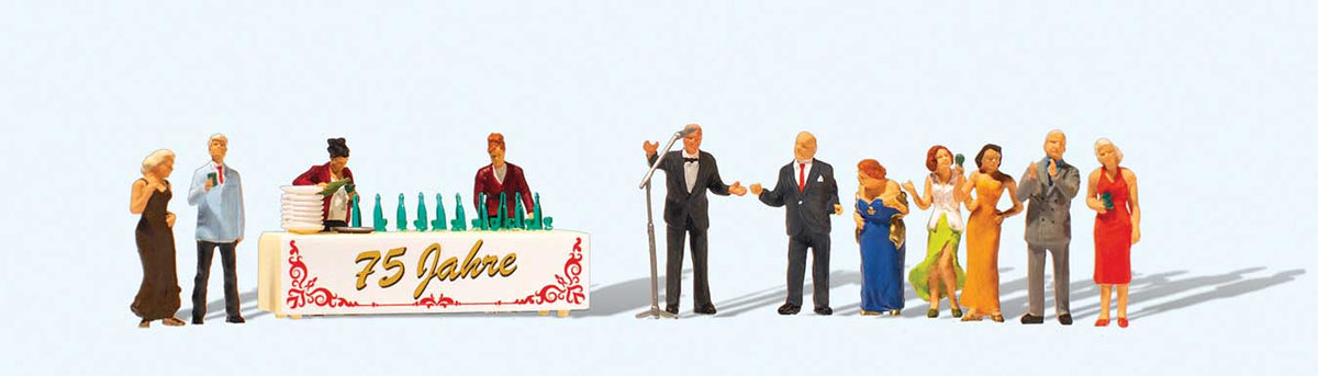 Preiser 10775 Anniversary Party with Serving Table -- pkg(11) HO Scale ...
