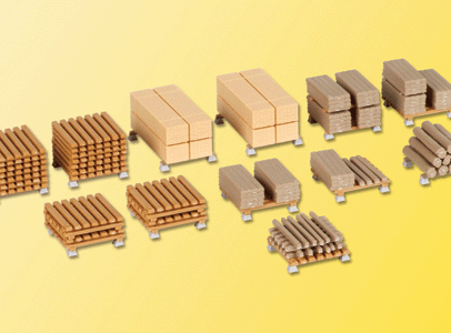 Kibri 38607 Assorted Cut Wood Loaded Pallets pkg(13) HO Scale ...