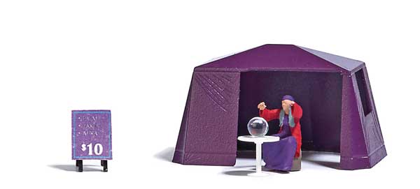 Busch 7995 Fortune Teller - Action Set -- Tent, Sign, Table, Figure, C ...