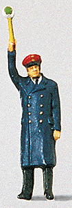 Preiser 28002 Individual Figure - Railway Personel -- Platform Dispatc ...