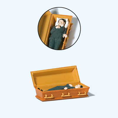 Preiser 29111 Male Vampire Laying in Coffin HO Scale – YankeeDabbler