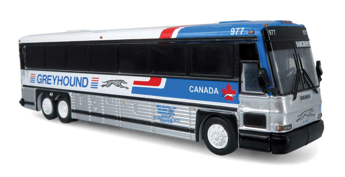Iconic 870481 MCI D4000 Coach - Assembled -- Greyhound Canda #977 (whi ...