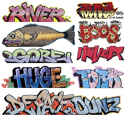 Blair Line 1256 Mega Set Modern "Tagger" Graffiti Decals -- #7 pkg(9 ...