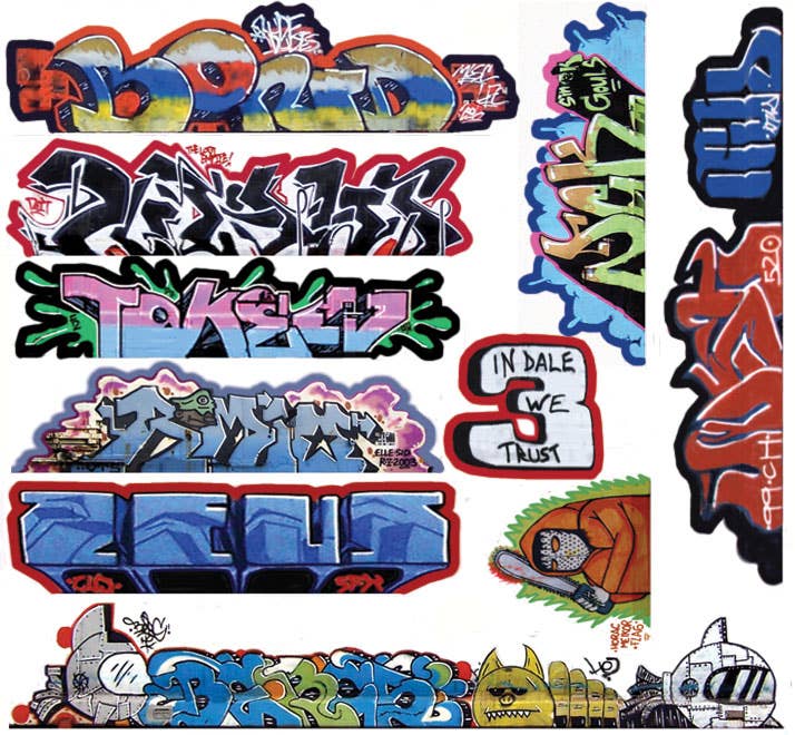 Blair Line 2263 Mega Set Modern Tagger Graffiti Decals -- #14 pkg(10 ...