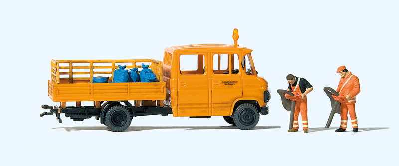 Preiser 33262 Mercedes-Benz L 407 D Crew-Cab Low-Side Delivery Truck ...