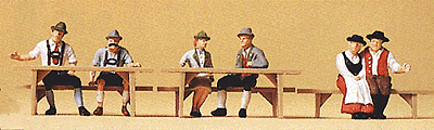 Preiser 10449 Oktoberfest Goers #2 Seated At Tables -- pkg(6) HO Scale ...