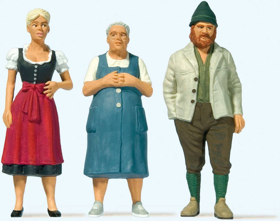 Preiser 44921 People in Bavarian Costume -- 2 Women & 1 Man G Scale ...