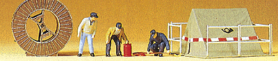 Preiser 10374 People Working -- Telephone Workers w/Tent HO Scale ...