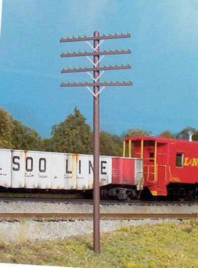 Rix 34 Railroad Telephone 4-Arm Poles -- Kit - 12 Poles & 48 Crossarms ...