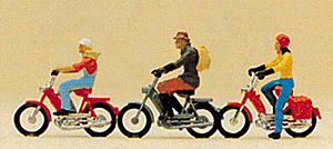 Preiser 125 Recreation & Sports -- Mopeds w/Riders HO Scale – YankeeDabbler