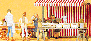 Preiser 93N 53 Vendors -- Food Vendors/Cart HO Scale – YankeeDabbler