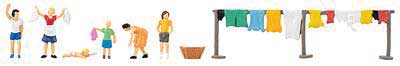 Faller 151602 Wash Day w/Clothesline -- pkg(6) HO Scale – YankeeDabbler