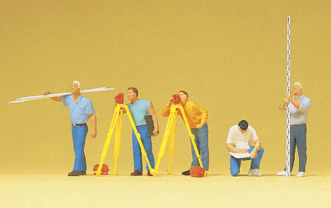 Preiser 10512 Working People -- Surveyors pkg(5) HO Scale – YankeeDabbler